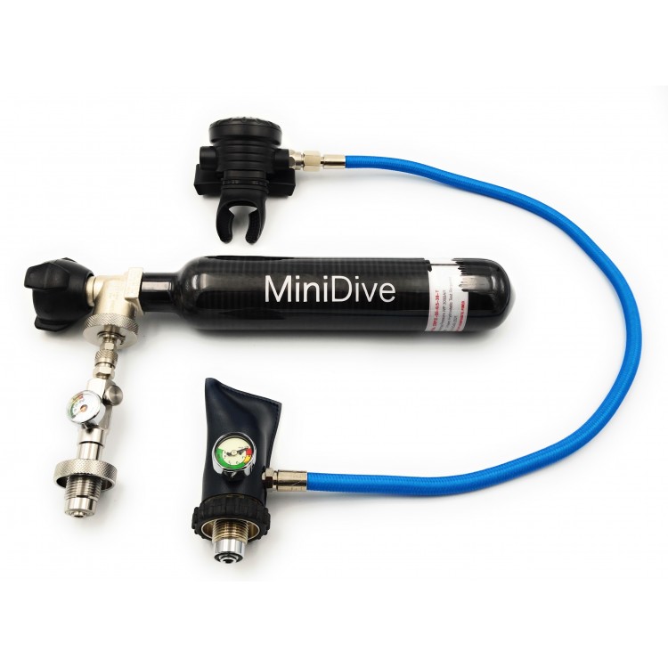 Mini refillable scuba tank - mini underwater breathing device