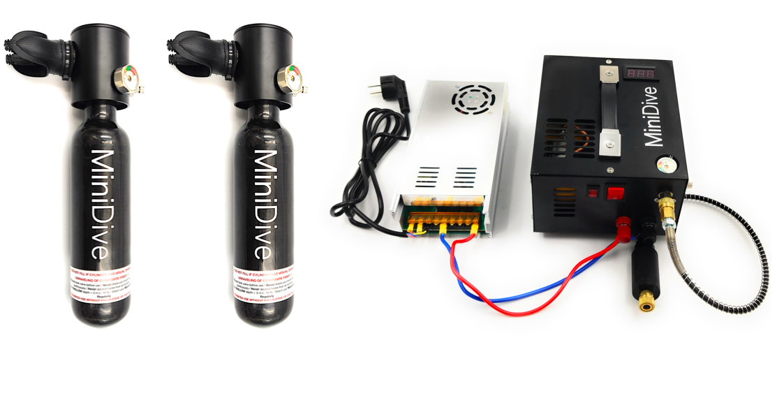 Refillable mini scuba tank - Mini scuba gear - Rebreather small