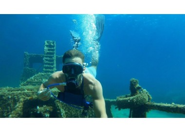 Scuba diving DIN kit 0,8 L / 50 cu in tank to breathe underwater