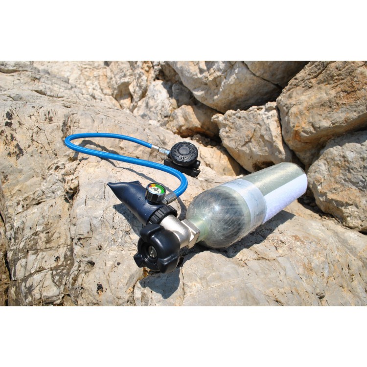 Diving tank 2 L with compressor - refillable - diving kit carbon