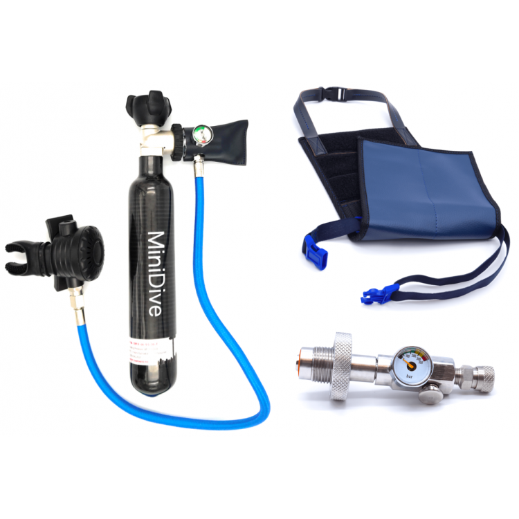 Mini refillable scuba tank - mini underwater breathing device
