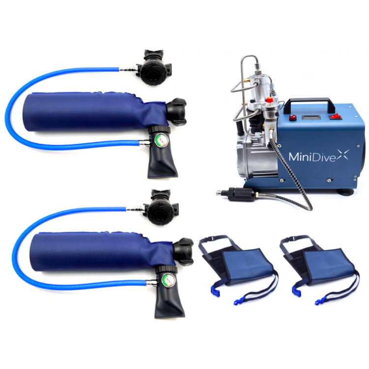 Mini Scuba Tanks For 2 Persons 30 minute - Kit with Compressor