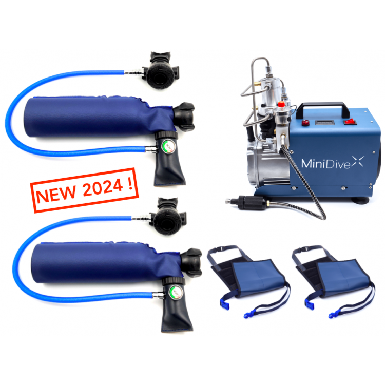 Mini Scuba Tanks For 2 Persons 30 minute - Kit with Compressor